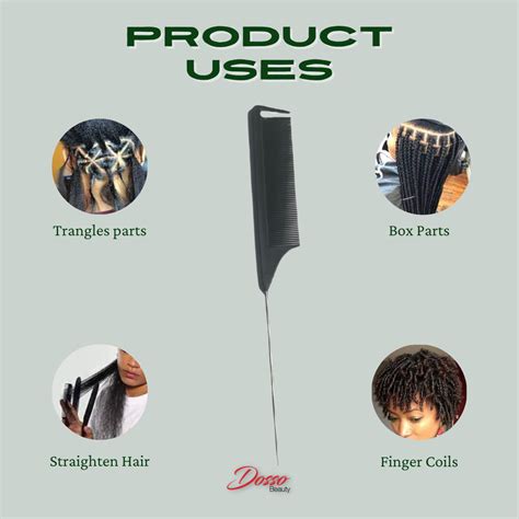 Dosso Beautys Carbon Fiber Rat Tail Comb With A Metal End Has The