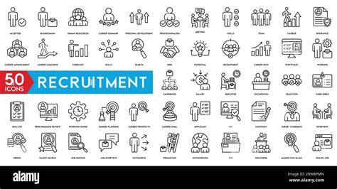Recruitment Icon Set Headhunting Career Resume Job Hiring