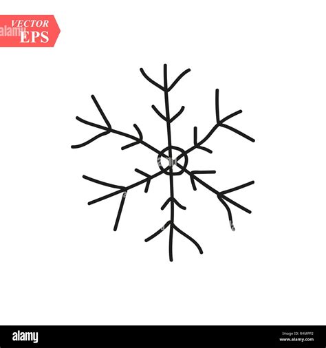 Hand Drawn Snowflake Icons On White Background Vector Eps10 Stock