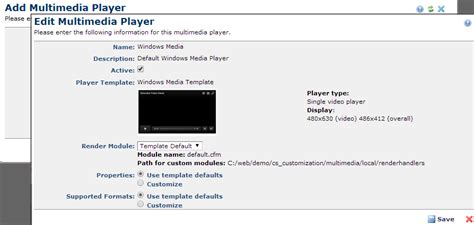 Add Multimedia Player