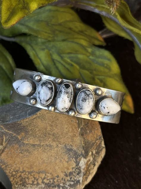 White Buffalo Bracelet Native American Turquoise Jewelry Dakota Sky