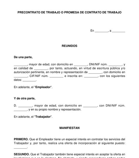 Descargar Modelo De Contrato De Trabajo En Word Muitos Modelos Images