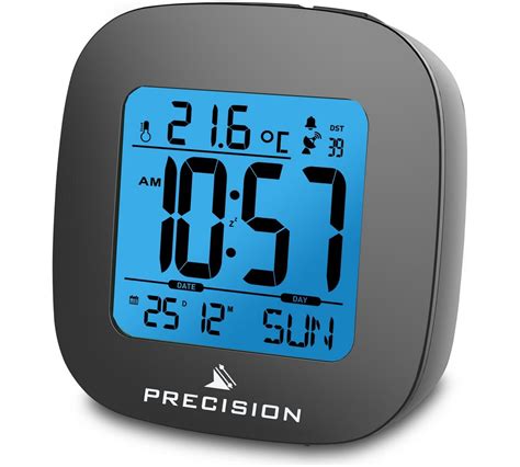 Precision Radio Controlled Lcd Backlit Alarm Date Temperature Clock
