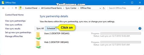 Create New Offline Files Sync Schedule In Windows Tutorials