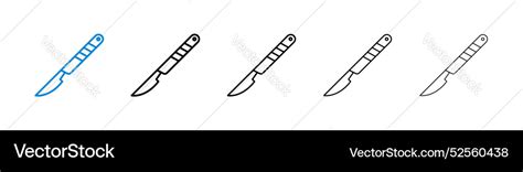Scalpel Icon Set On White Background Royalty Free Vector