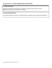 Assignment Work Breakdown Structure Template Doc Assignment Work Breakdown Structure