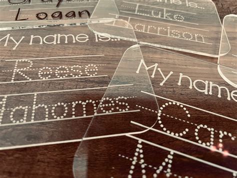 Laser Engraved Dry Erase Tracing Board My Name Is Expo Etsy