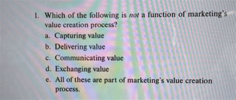 Solved Which Of The Following Is Not A Function Of