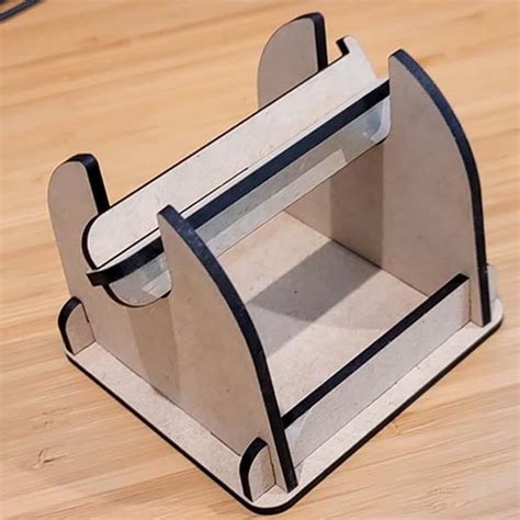 Laser Cut Wooden Sticker And Label Roll Dispenser Organizer CDR And DXF File Vectors File