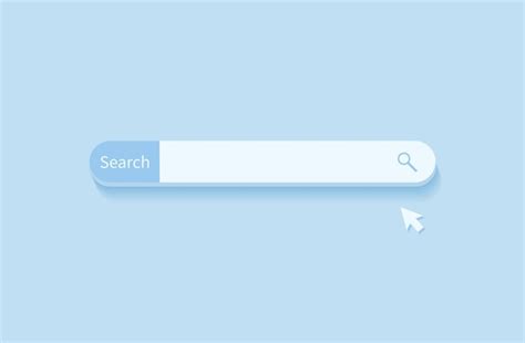 파란색 배경에 웹 검색 표시줄 Ui 디자인을 위한 탐색 표시줄 검색 빈 브라우저 템플릿 벡터 무료 벡터