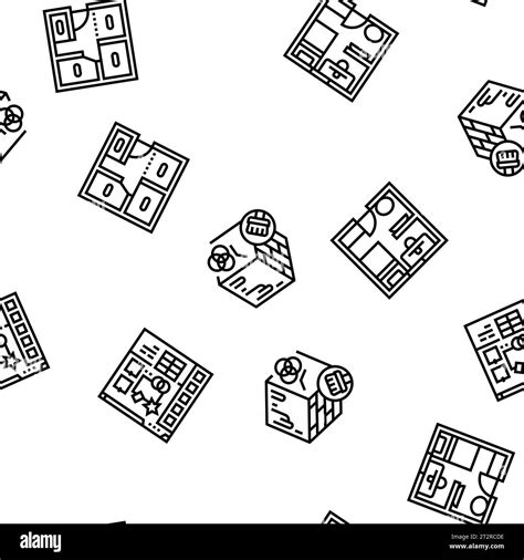 Interior Designer Office Seamless Pattern Vector Stock Vector Image