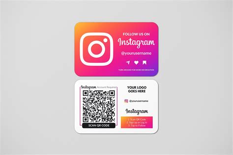 Instagram Business Card Qr Code Followers Insta Qr Cards Etsy