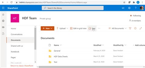 SharePoint Libraries Sync Based On A Library Link HDF Website