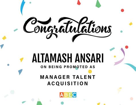 Altamash Ansari On Linkedin Im Happy To Share That I Have Been Promoted As Manager Talent
