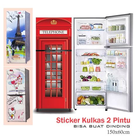 Jual Stiker Kulkas 2 Pintu Motif Karakter Telephone Hello Wall Sticker