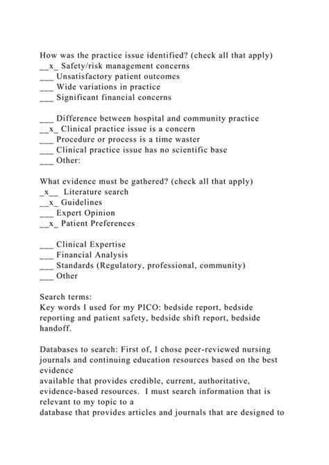 PICO WorksheetWhat Is The PICO Question Does The Use Of A S Docx