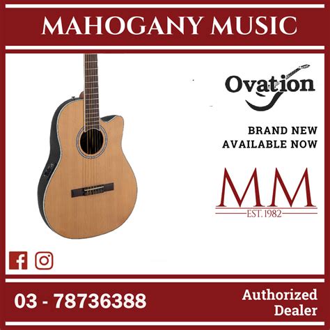 Ovation Applause Ab24cc 4s E Acoustic Classical Guitar Mid Cutaway Nyl