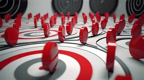 Target Circle With Red Target On Each Arrow Powerpoint Background For