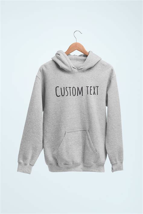 Custom Text Hoodie Personalised Hoodie Custom T Custom Etsy