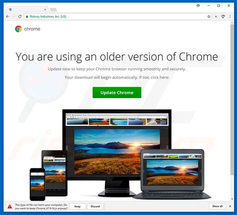You Are Using An Older Version Of Chrome Scam Easy Removal Steps Updated