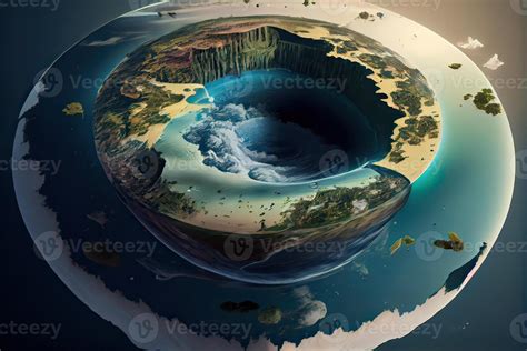 Illustration Of A Secrets Of Flat Earth With Continents 22709270 Stock