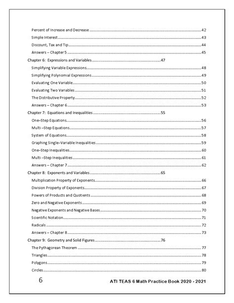 Comprehensive Ati Teas 6 Math Practice Book 2020 2021 Complete