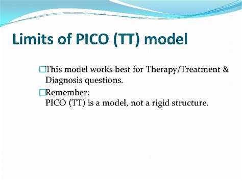 ANALYZING CLINICAL QUESTIONS Turning Your PICO Into A