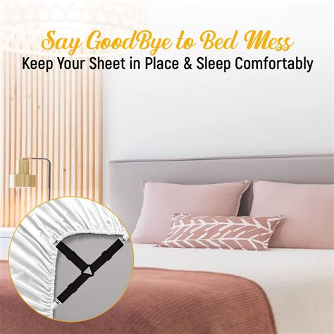 4 Pcs Bed Sheet Straps Triangle Bed Sheet Fasteners Heavy Duty Sheet