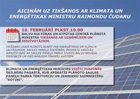 Aicinām Uz Tikšanos Ar Klimata Un Enerģētikas Ministru Raimondu Čudaru