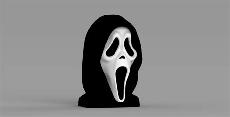 D Printed Ghostface From Scream Bust Ready For Full Color D Printing By PrintedReality Pinshape