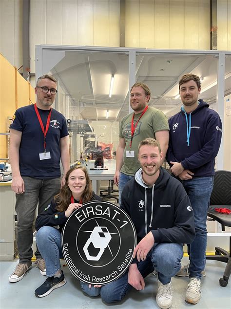 ESA Some Of The EIRSAT 1 Team With The Satellite
