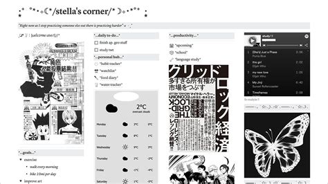 Black And White Aesthetic Notion Template Gridfiti