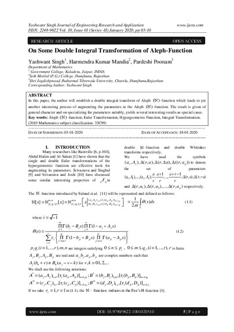 Pdf On Some Double Integral Transformation Of Aleph Function