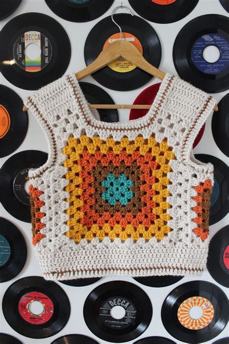 Chaleco de suéter recortado de ganchillo retro Camiseta sin mangas de