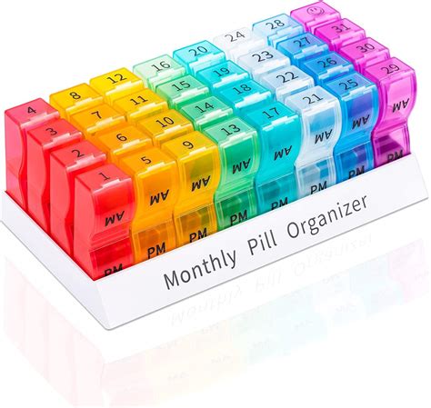 Monthly Pill Organizer 2 Times A Day Am Pm Month Pill Box