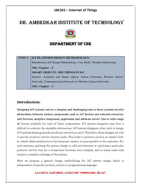 Unit 3 Notes Pdf Internet Of Things Wireless Sensor Network