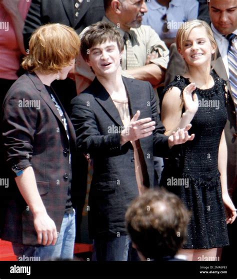 Harry Potters Daniel Radcliffe Emma Watson Und Rupert Grint Werden Ihre Hände Fußabdrücke Und