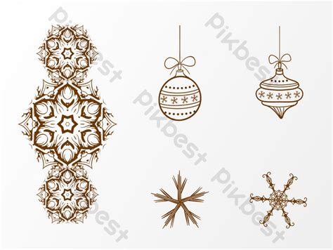 갈색 크리스마스 장식 패턴 일러스트 Png Ai 무료 다운로드 Pikbest