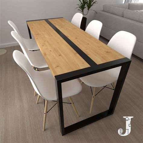 Mesa De Comedor Hierro Y Madera💥 Mesas De Comedor Negras Muebles Para Salas Pequeñas Mesa De