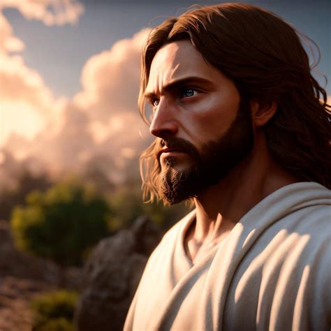 Jesus Olhando Para O Céu Criado Com Ai Generativa Foto Premium