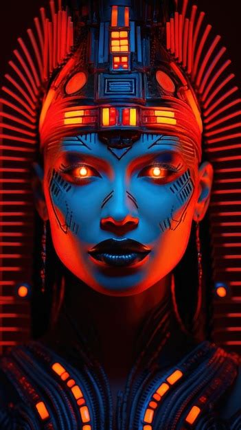 Chica Con Expresiones Faciales Como Un Robot Foto Premium