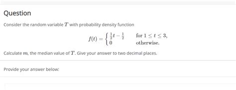 Solved Consider The Random Variable T With Probability Chegg