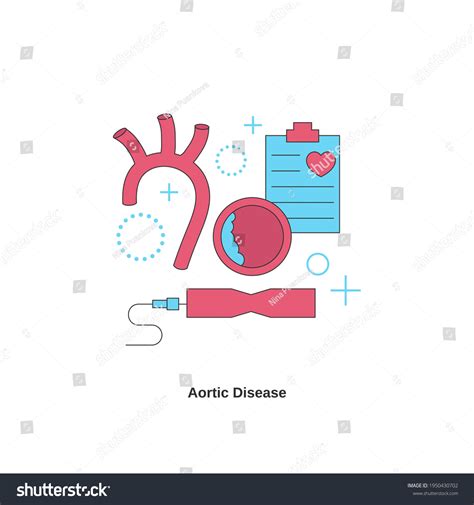 Aortic Disease Concept Heart Disease Vector เวกเตอร์สต็อก ปลอดค่า