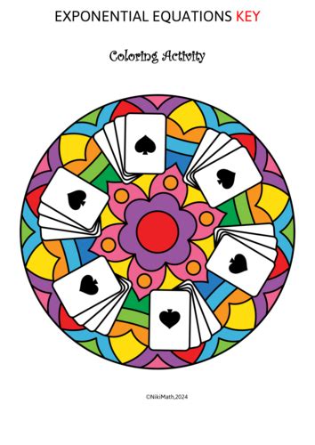 Exponential Equations Coloring Activity Color By Code Teaching Resources