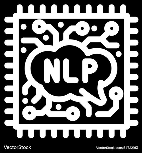 language processor chip nlp glyph icon royalty free vector