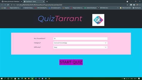 GitHub Nikhil Katiyar QuizTarrant OnlineQuiz WebApp Quiz Tarrant Is