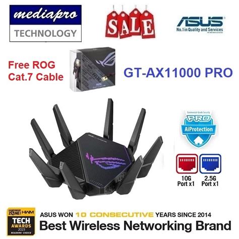 Asus Rog Rapture Gt Ax11000 Pro Tri Band Wifi 6gaming Router 10g And 2 5g Port Aimesh Gt