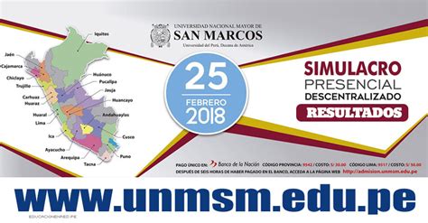 Unmsm Resultados Simulacro 2018 2 Domingo 25 Febrero Simulacro