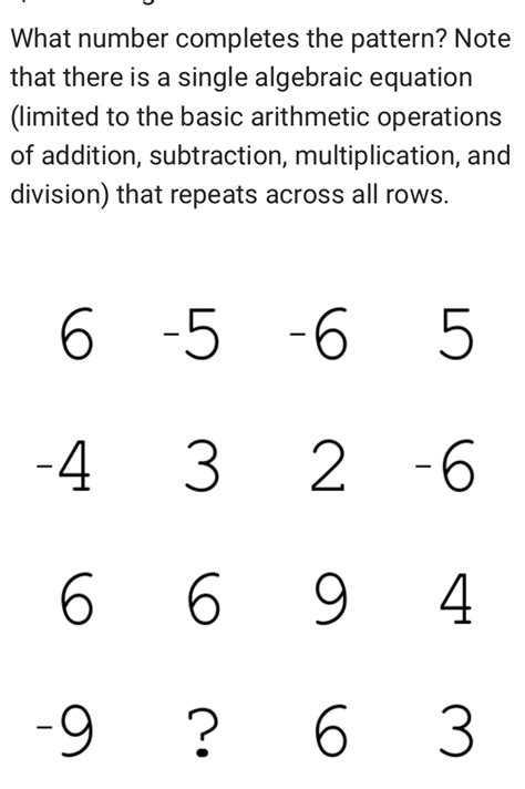 What Number Completes The Pattern Note That Studyx