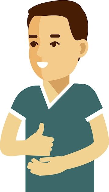 Premium Vector Young Deaf Mute Man Using Sign Language